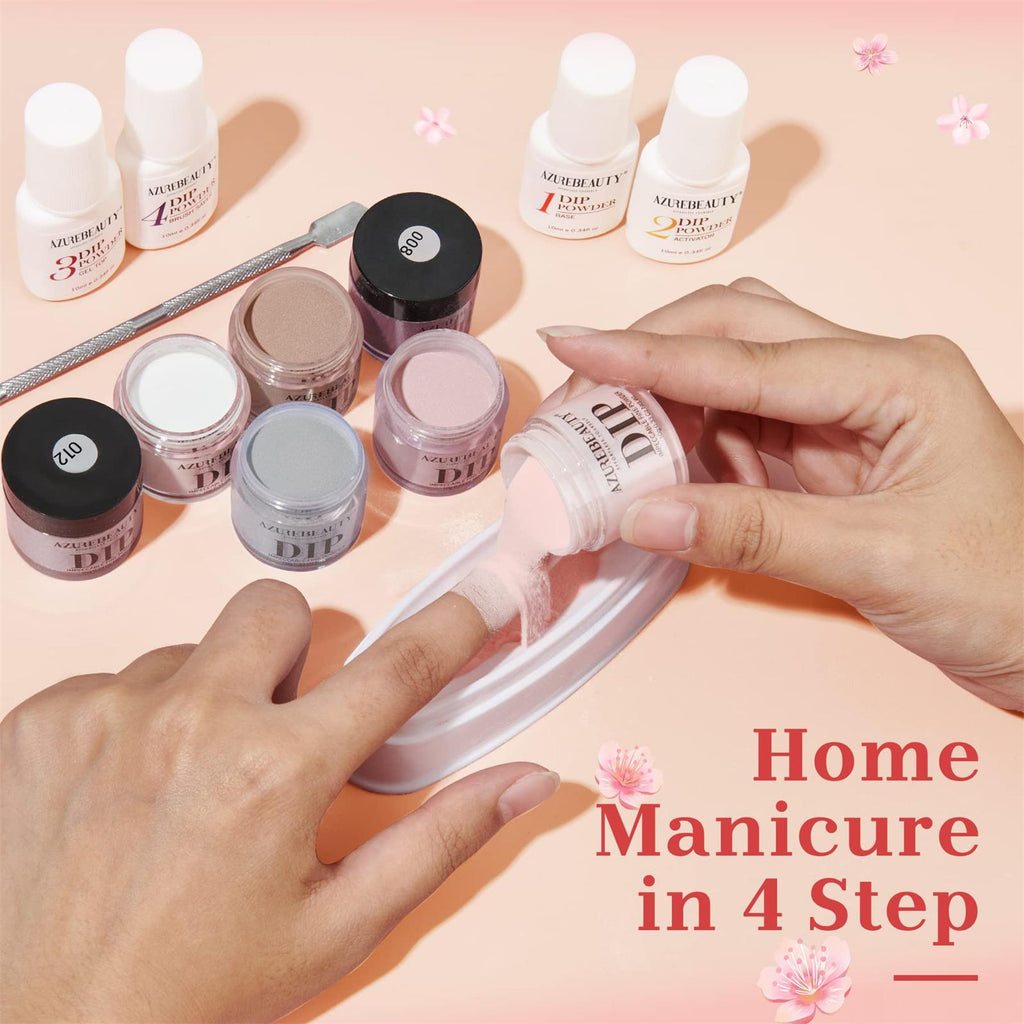 AZUREBEAUTY - Skin Tone - 29Pcs Dip Powder Nail Kit Starter Kit